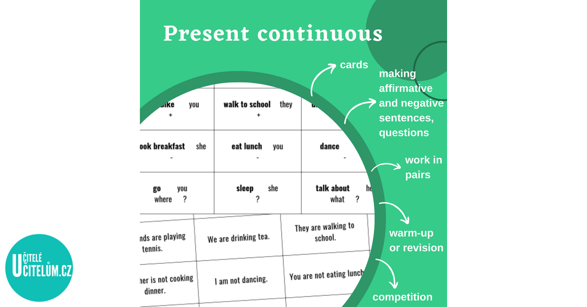 Present continuous - cards (making sentences) - Anglický jazyk | UčiteléUčitelům.cz